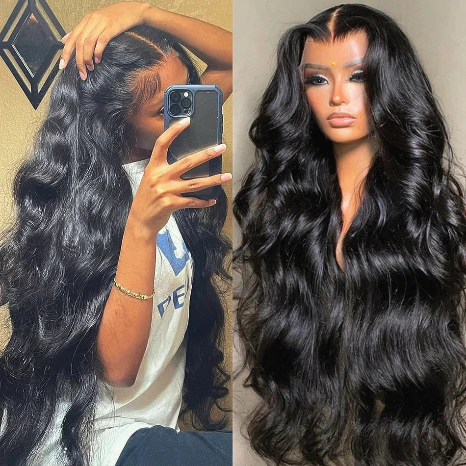 40 Inch 13x4 13x6 HD Body Wave Lace Front Wig Pre Plucked Loose Wave L ...